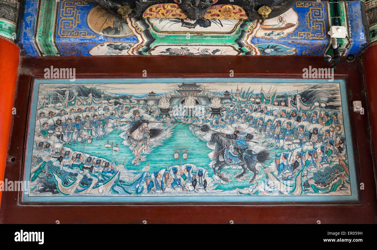 Mural of Sun Wukong's fight with Nezha decorating the Long Corridor of ...