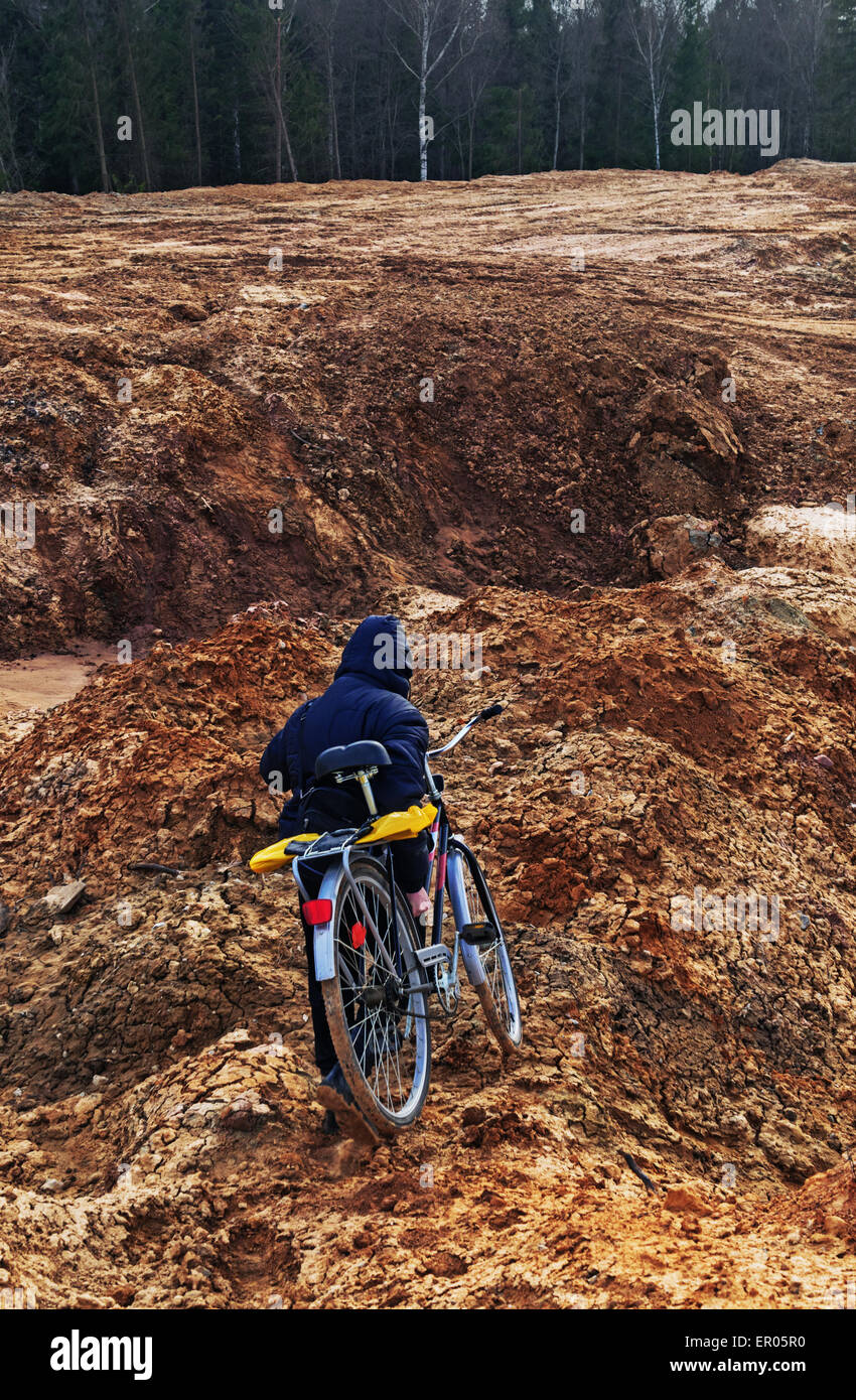 Travel on the spring road on the bike Stock Photo - Alamy