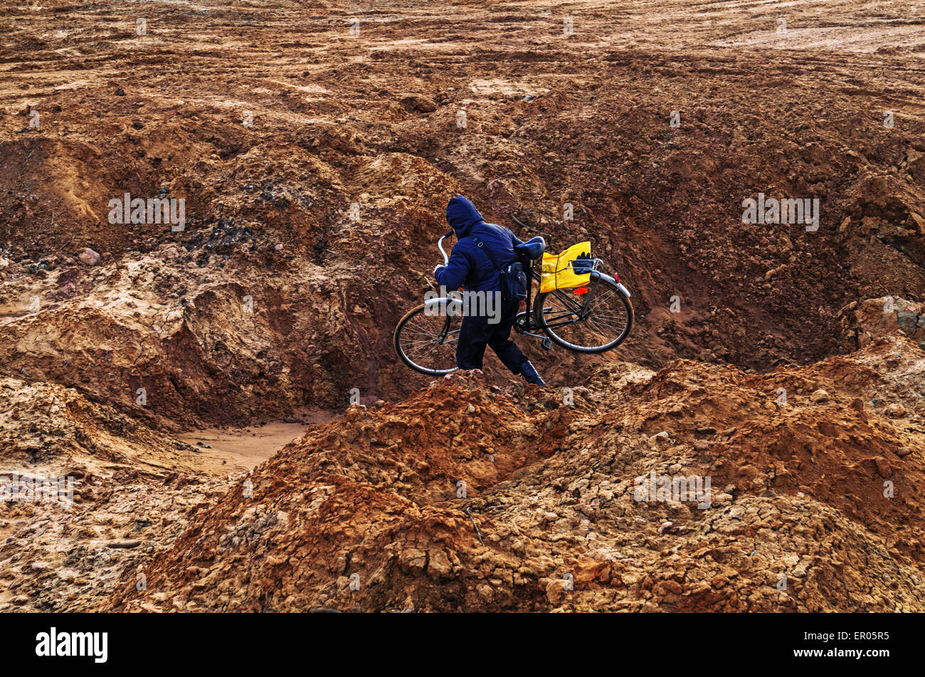Travel on the spring road on the bike Stock Photo - Alamy