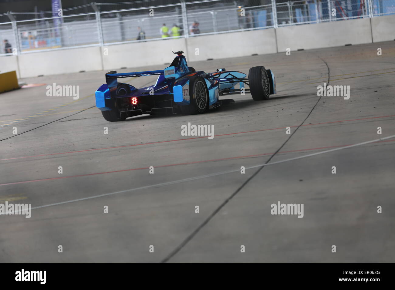 Berlin, Germany. 23rd May, 2015. Formula E racing car on the racetrack ...