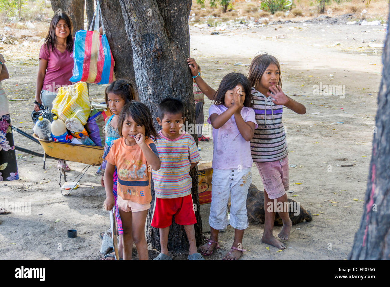 Poor family with recyclables from a garbage dump in Guatemala Stock ...