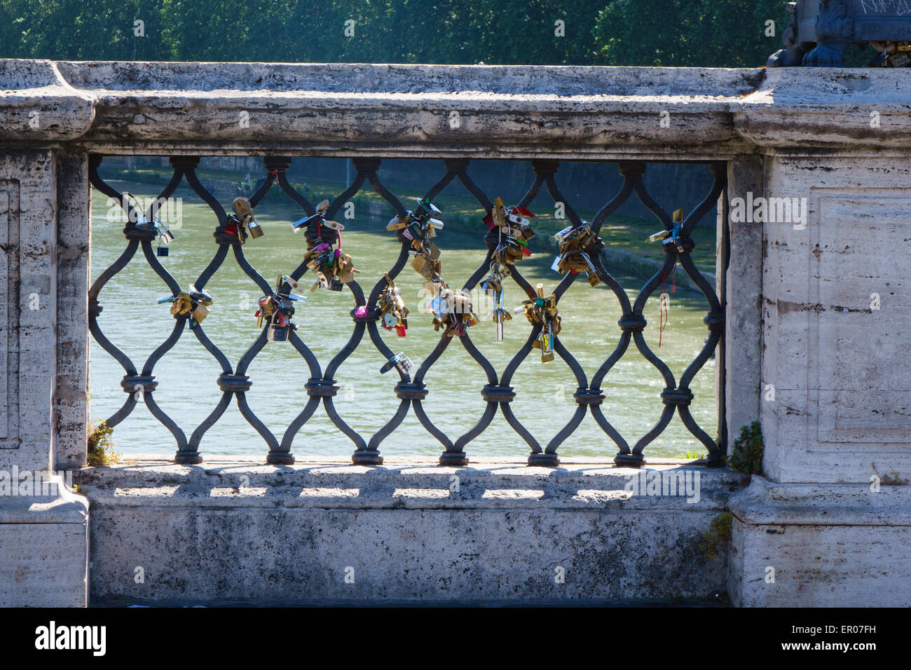 locks on Ponte Sant Angelo Rome Stock Photo - Alamy