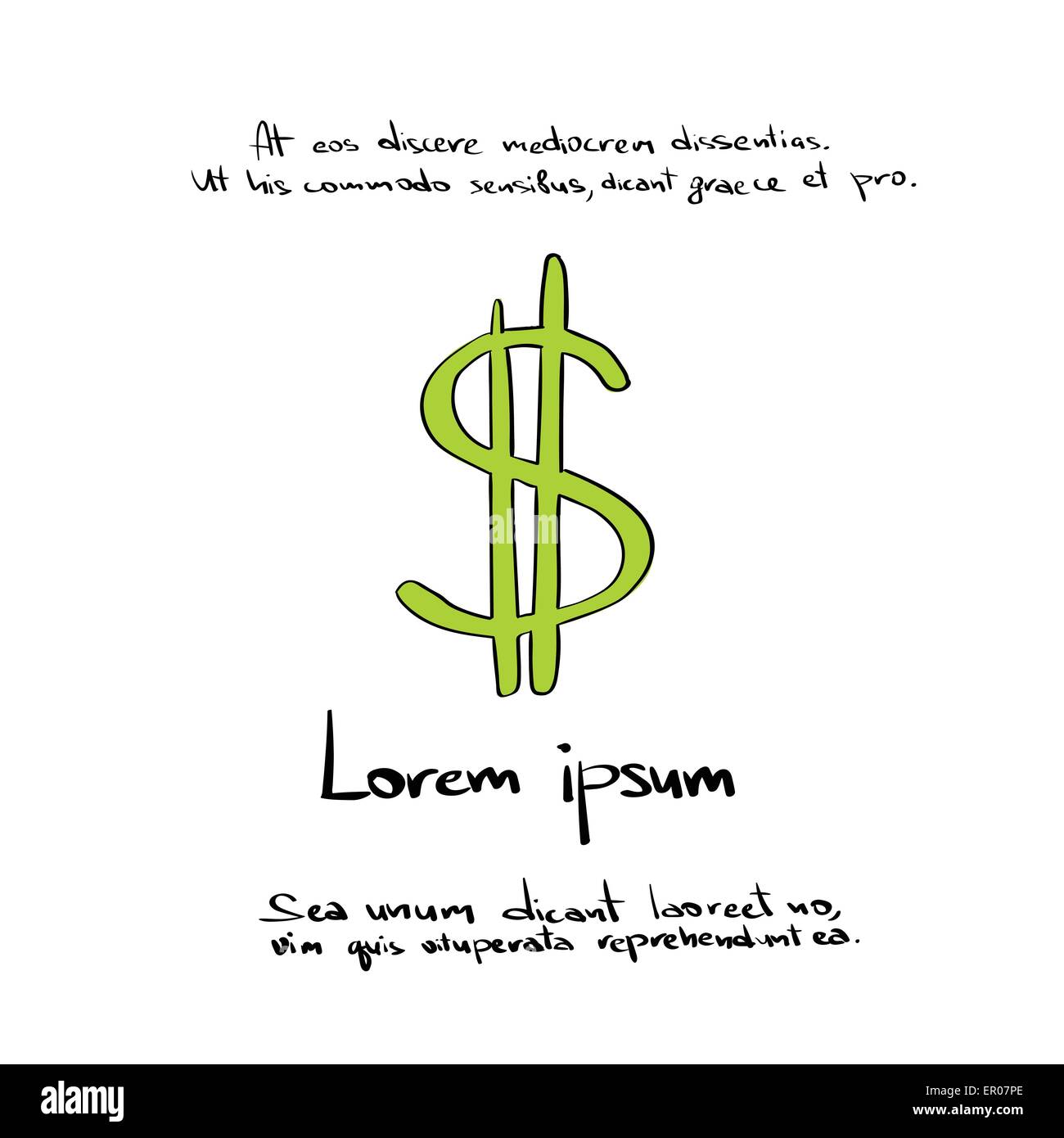 Dollar Sign Icon Hand Draw Logo Color Stock Vector Image & Art - Alamy