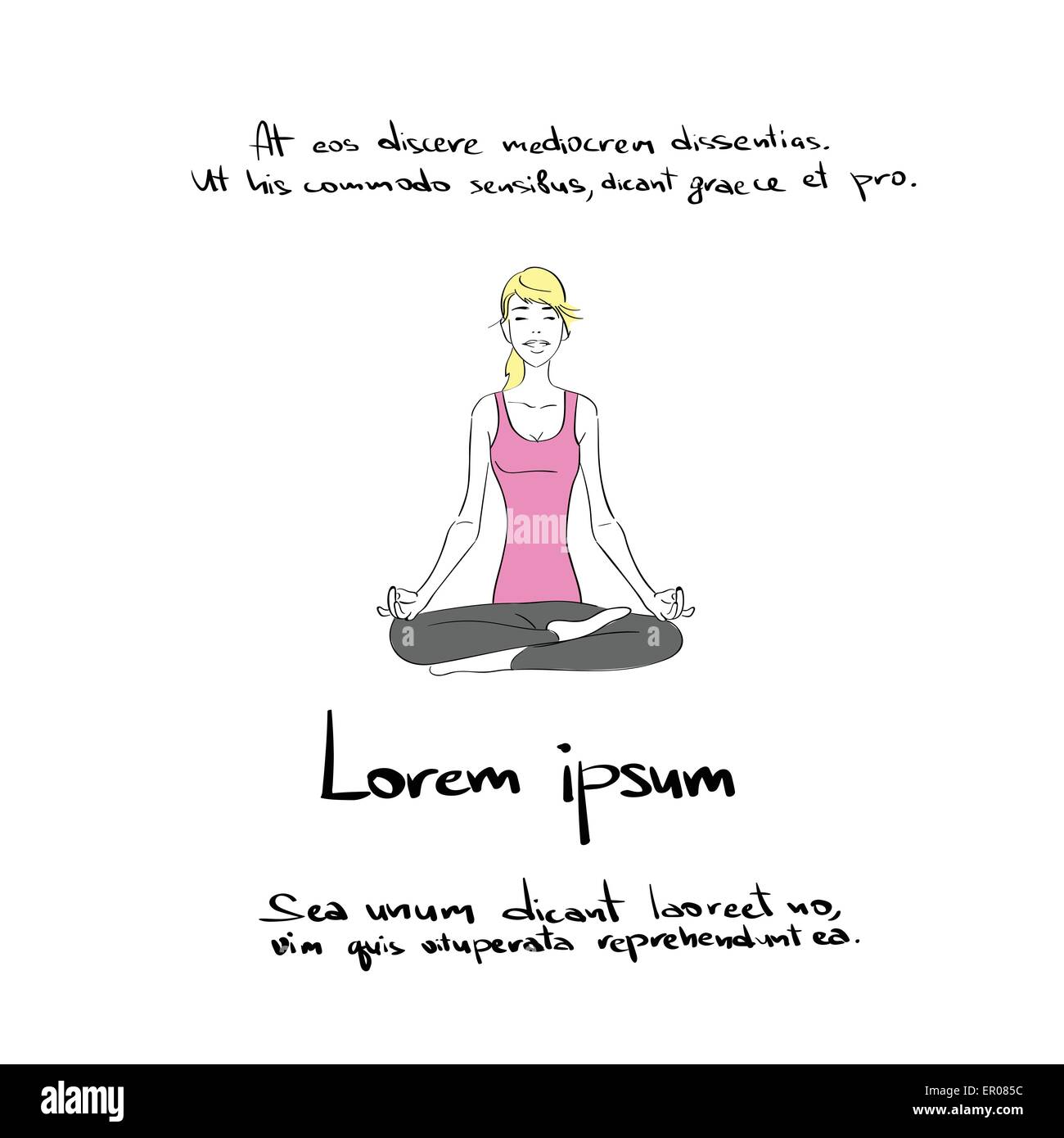 Yoga Lotus Position Girl Draw Color Icon Vector Stock Vector Image ...