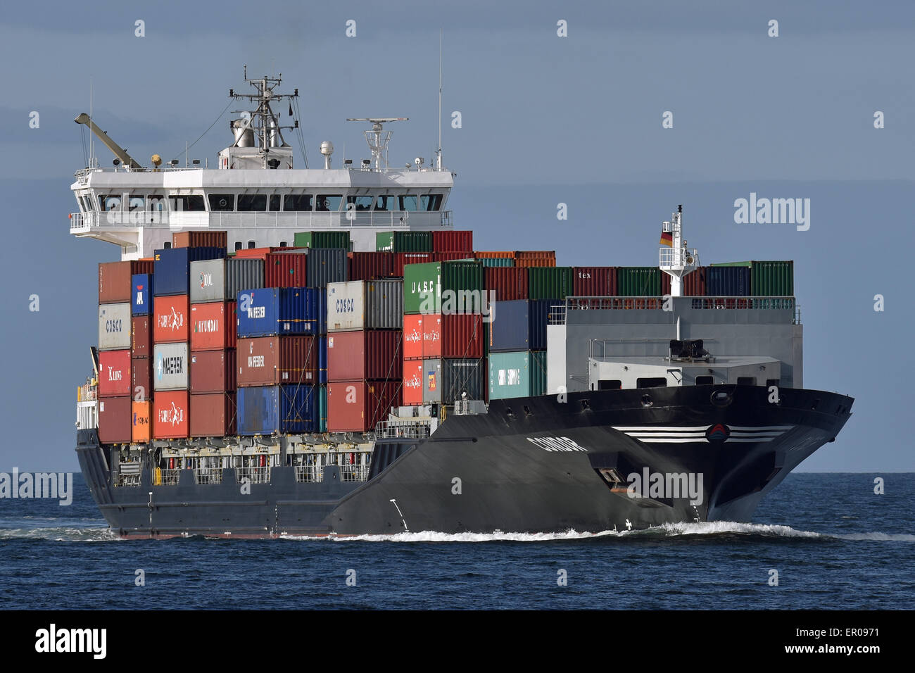Containerfeeder Condor inbound Kiel Fjord Stock Photo - Alamy