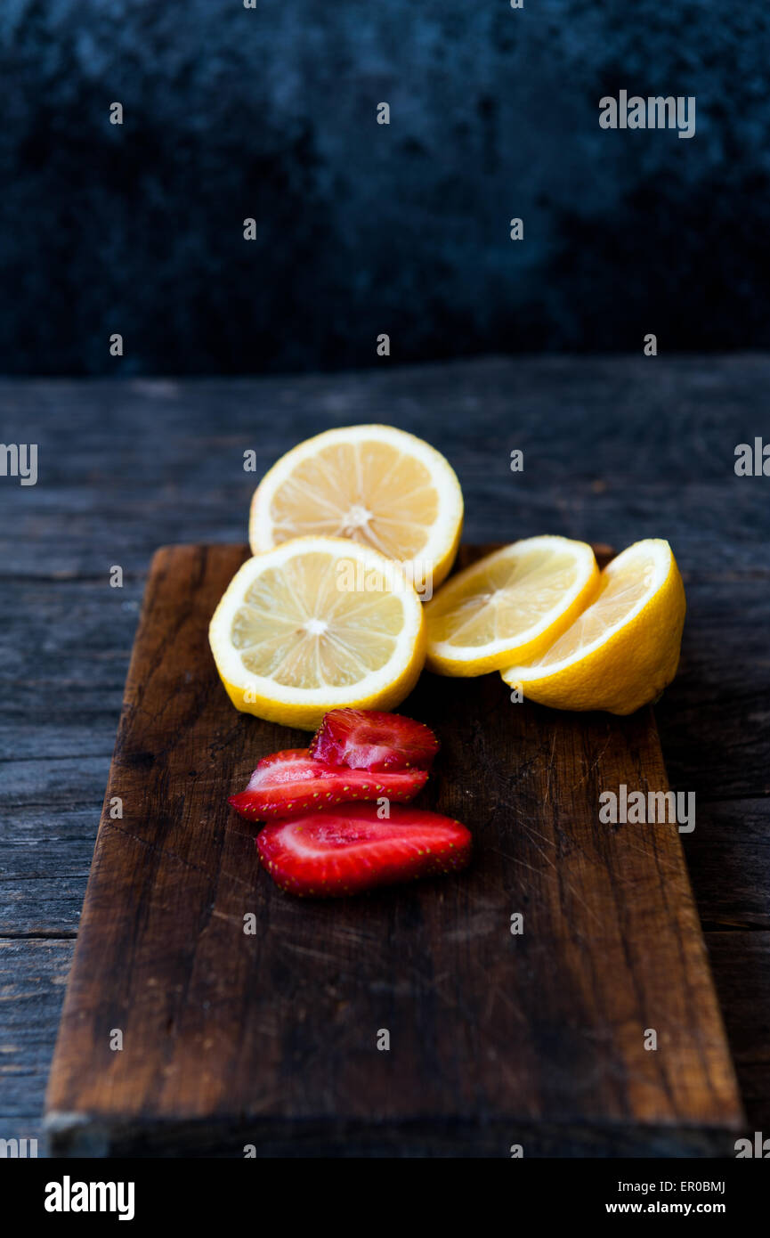 Strawberry and lemon Stock Photo - Alamy