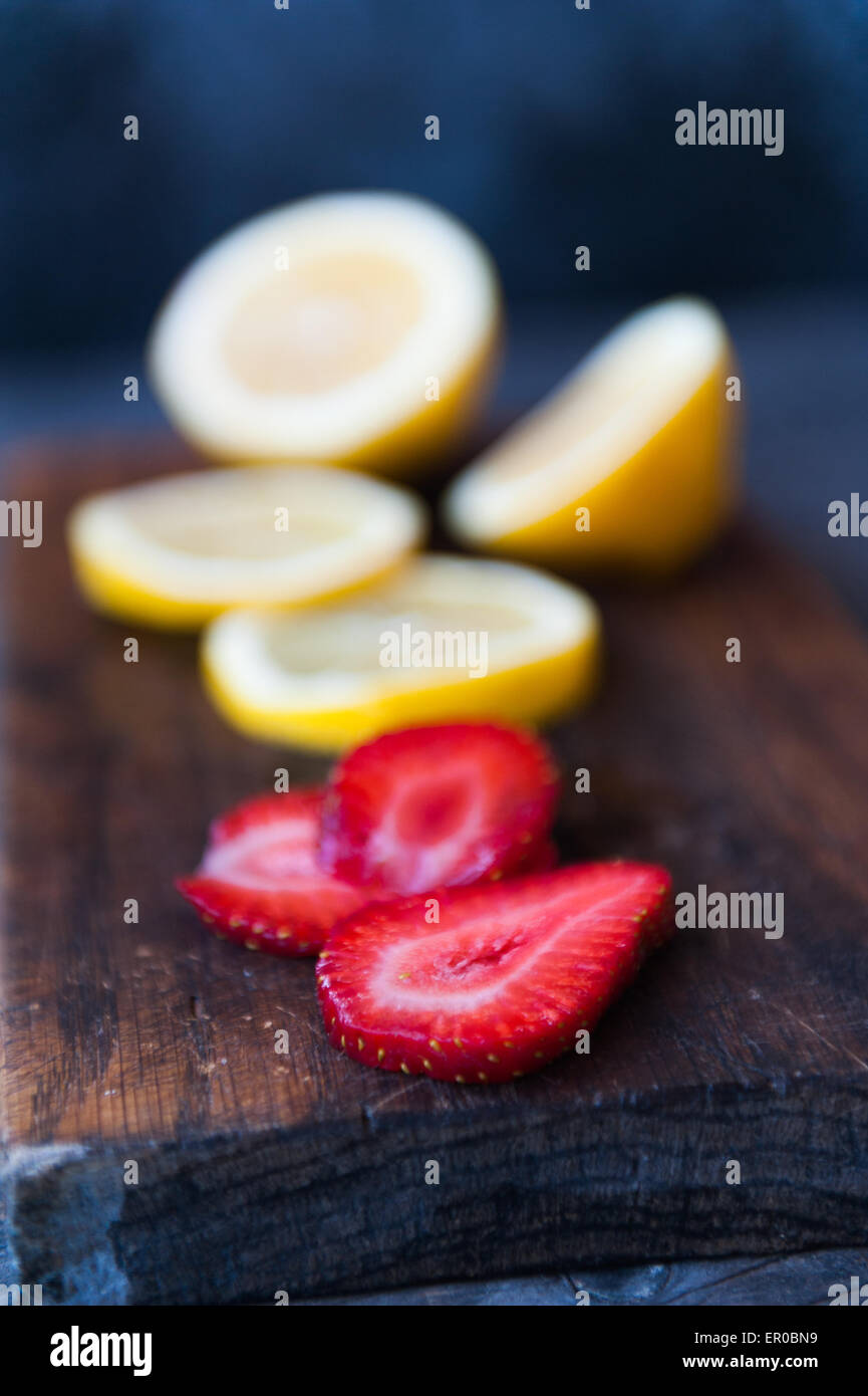 Strawberry and lemon Stock Photo - Alamy