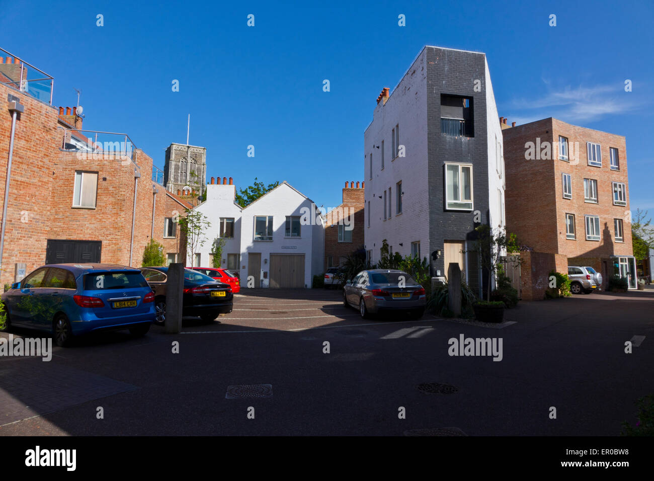 Tibbys way Tibby's Triangle, Housing development Stock Photo - Alamy