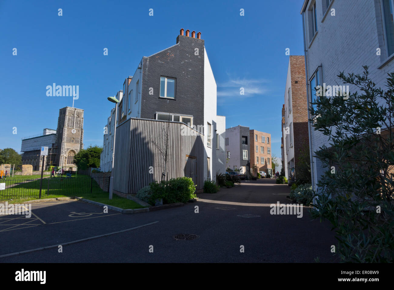 Tibbys way Tibby's Triangle, Housing development Stock Photo - Alamy