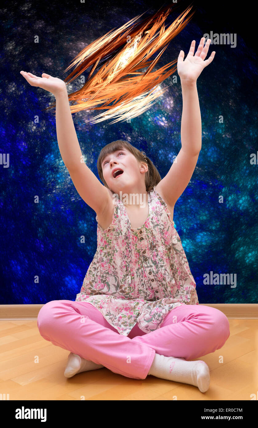 Girl meditating hi-res stock photography and images - Alamy