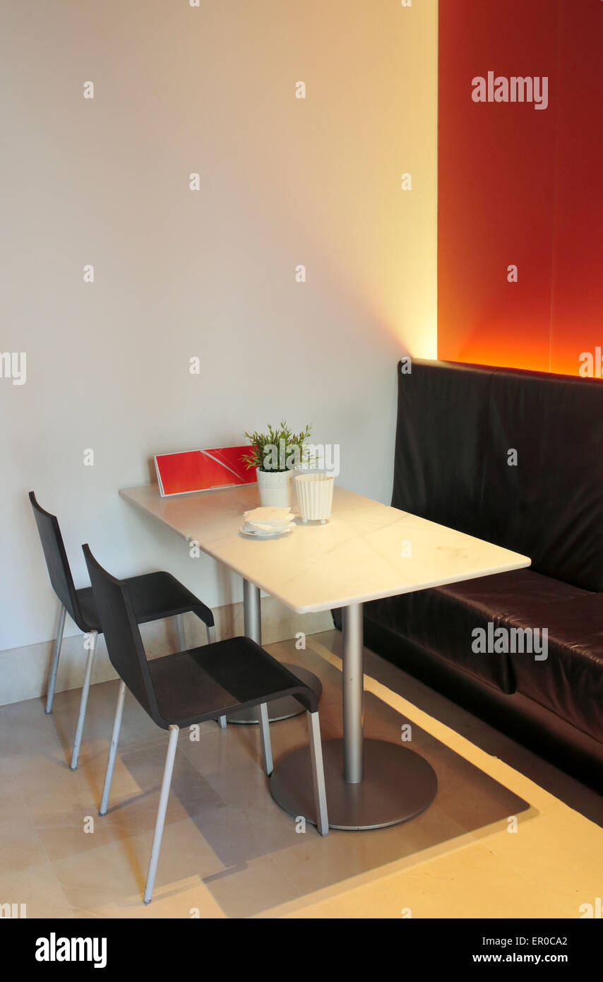 Modern Cafe interior table chair contemporary interior Stock Photo - Alamy
