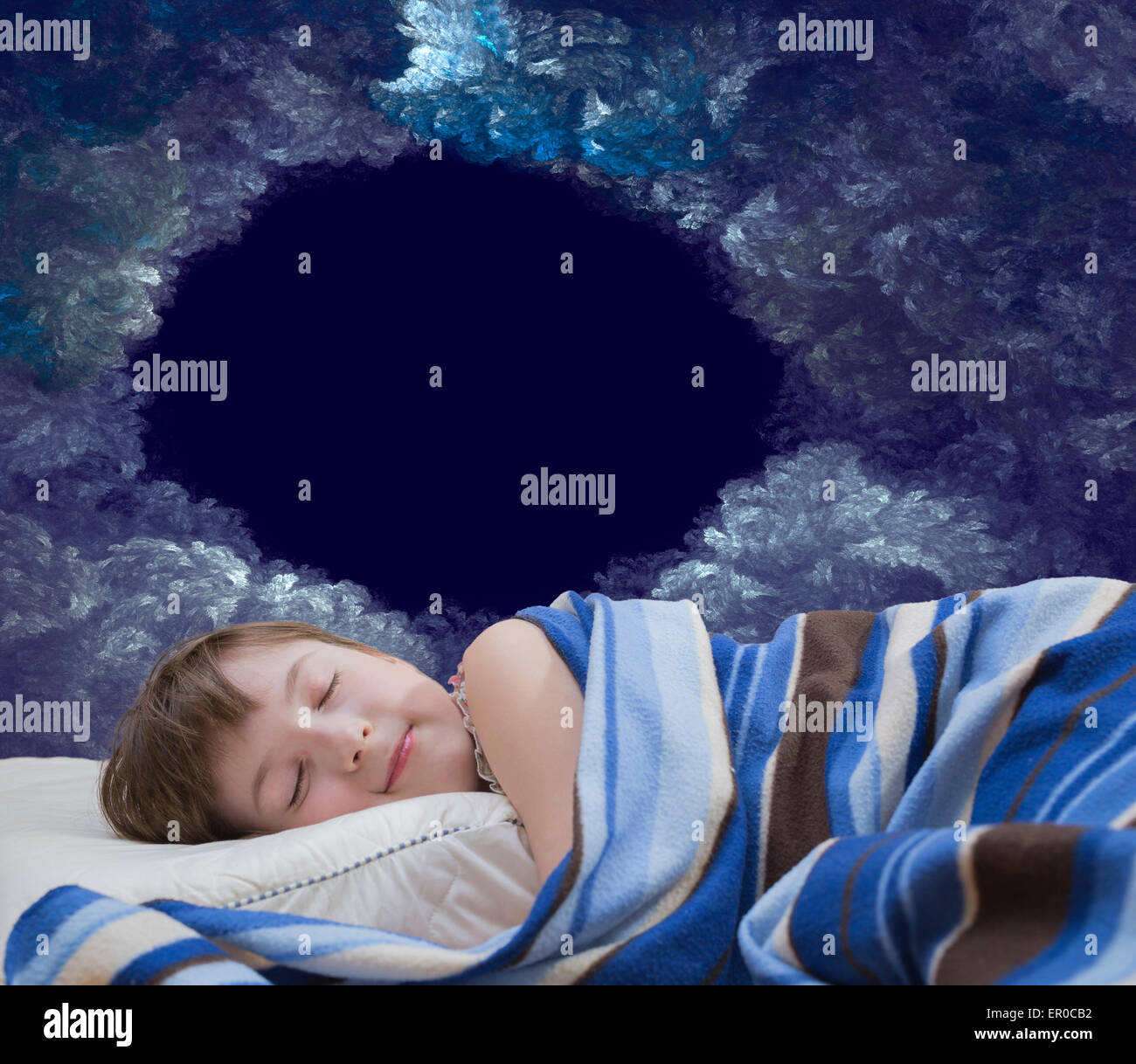 Sleeping teenager girl fantasy fantastic abstract background Stock ...
