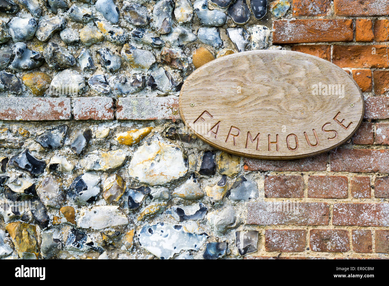 Sign for Farmhouse on medieval wall with emoty space for your text ...