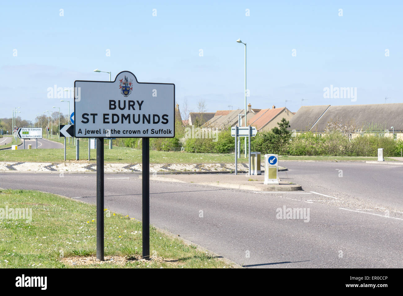 Road sign for Bury St Edmunds, Suffolk, England Stock Photo - Alamy