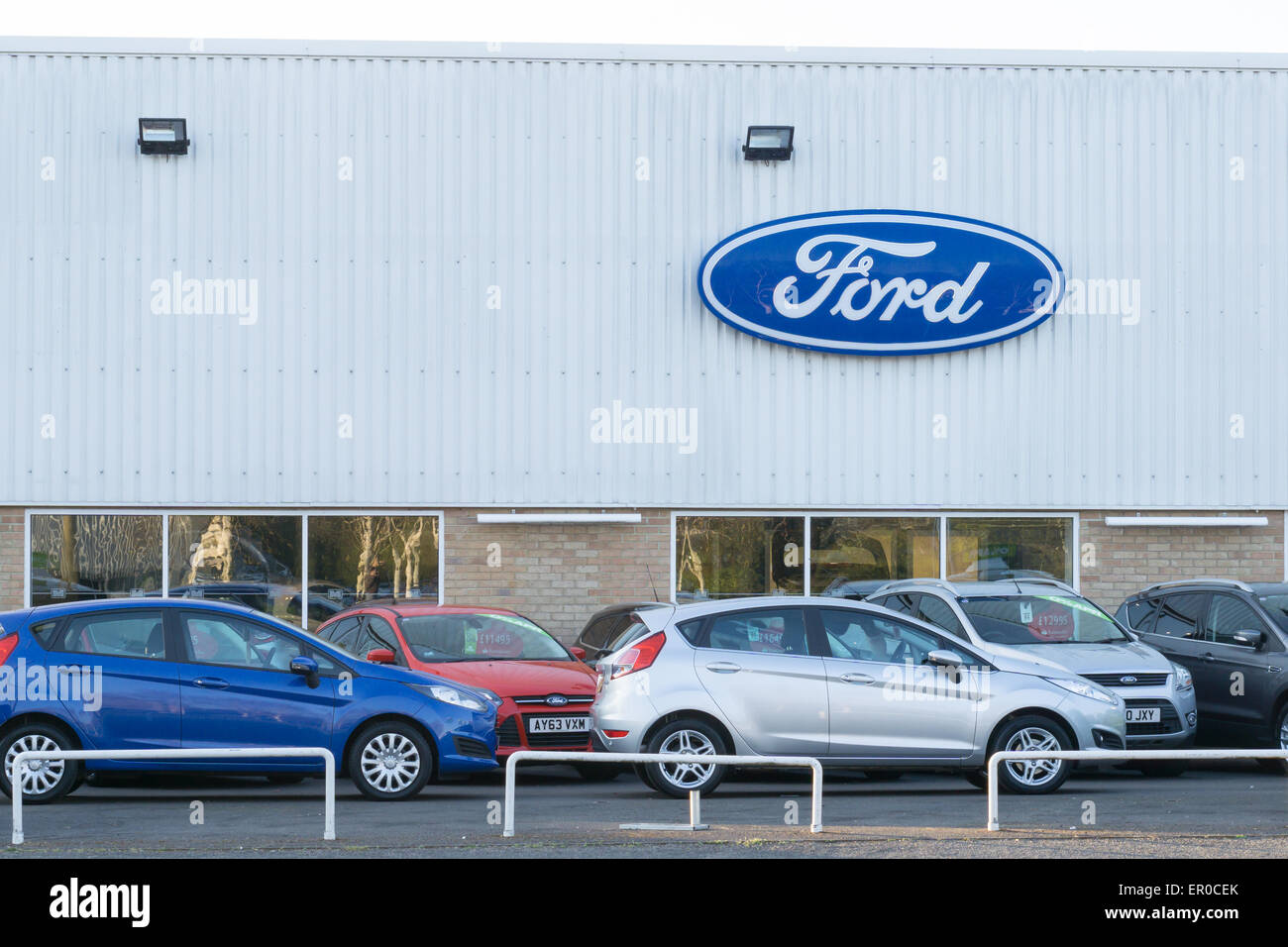 BURY ST EDMUNDS, ENGLAND - 23 APRIL 2015: Ford dealership. Ford is US ...