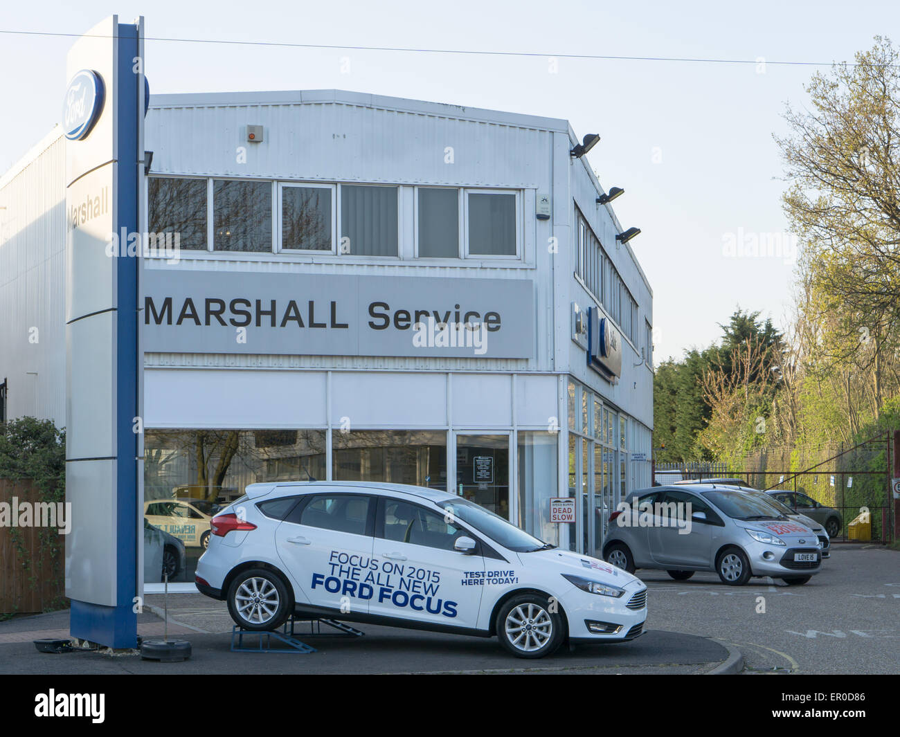 BURY ST EDMUNDS, ENGLAND - 23 APRIL 2015: Marshall Ford dealership ...