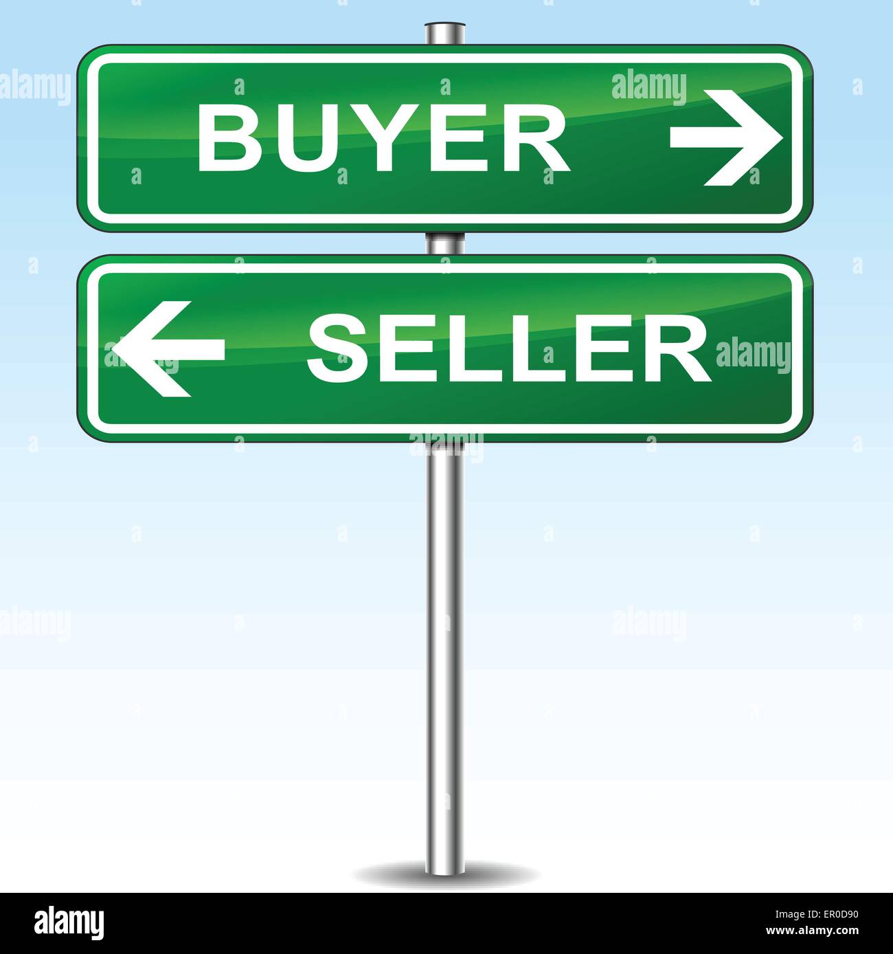 Illustration of buyer and seller green sign Stock Vector Image & Art ...