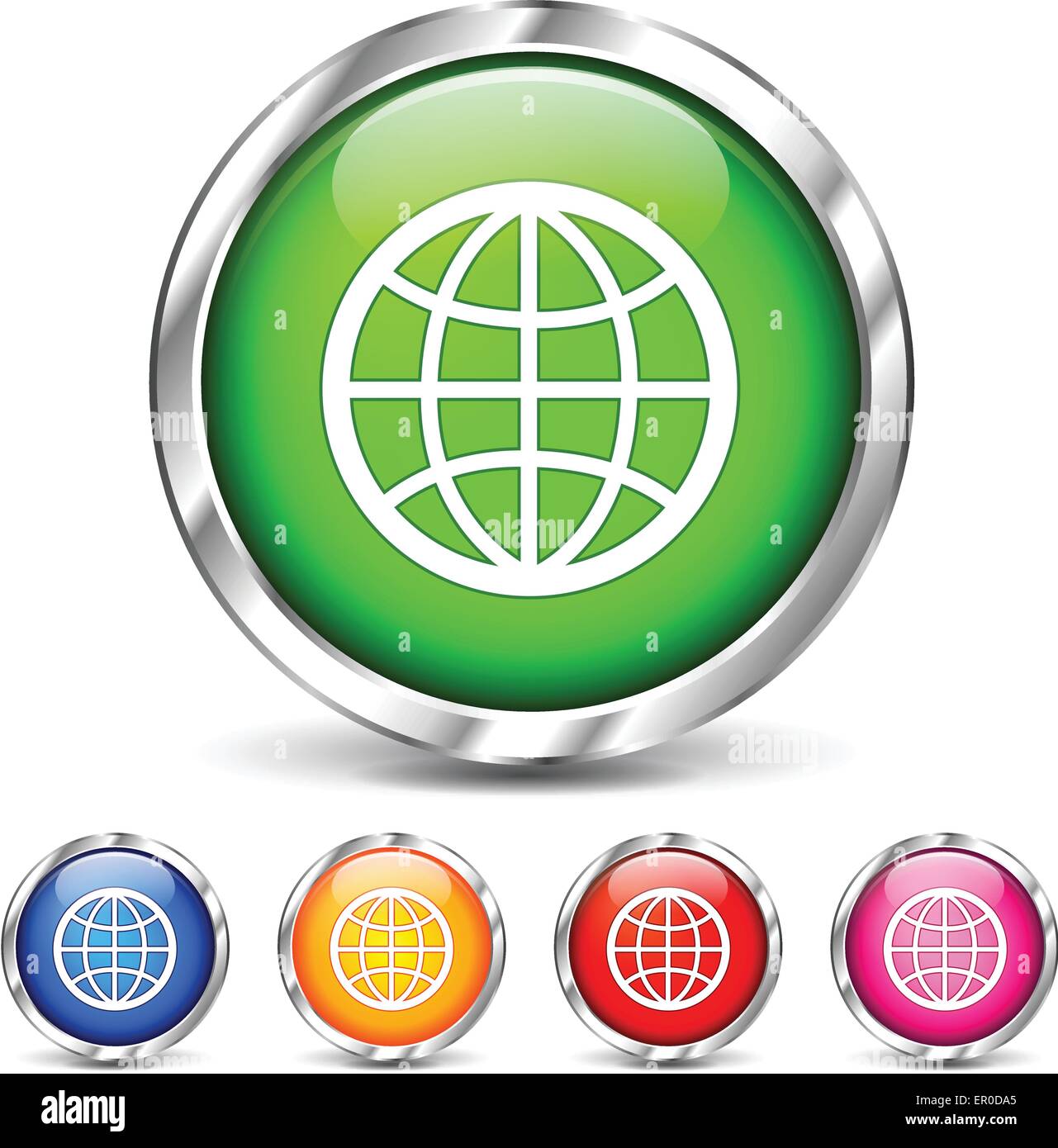 Illustration of earth icons set on white background Stock Vector Image ...