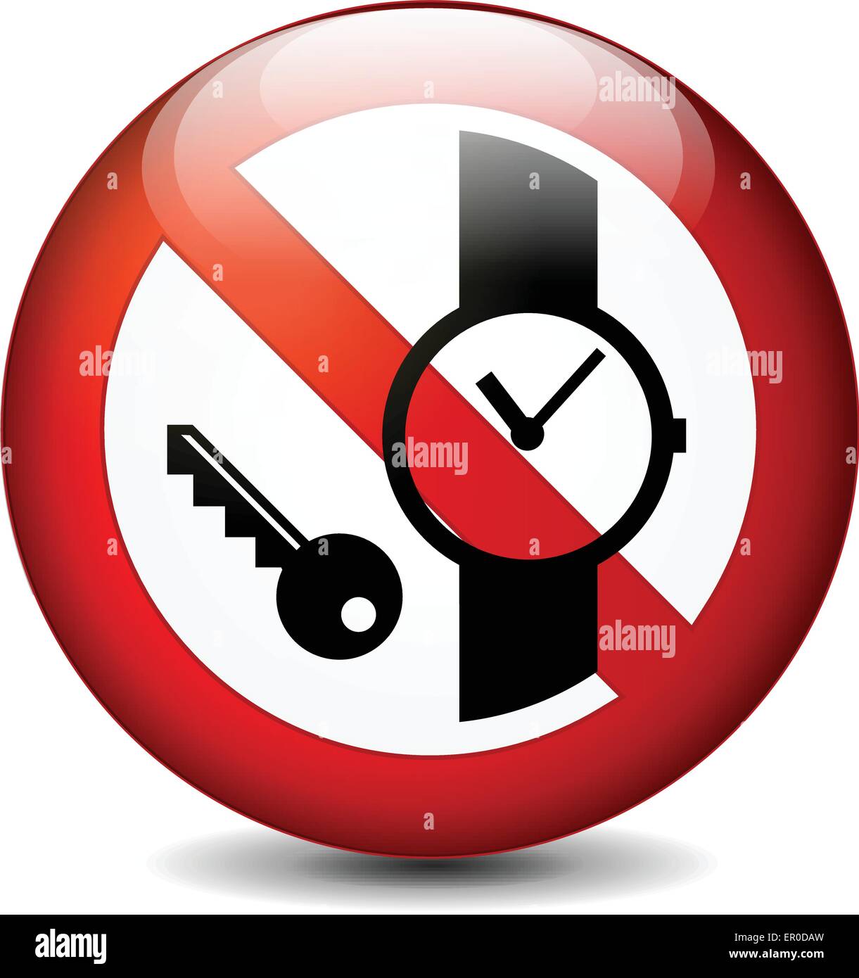 Illustration of no metal round sign on white background Stock Vector ...