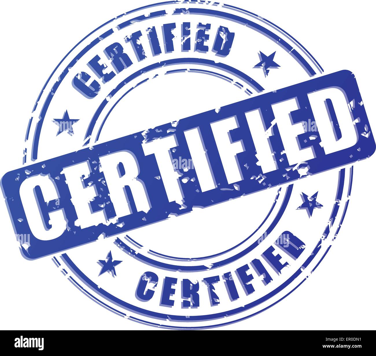 Illustration of certified blue stamp on white background Stock Vector ...