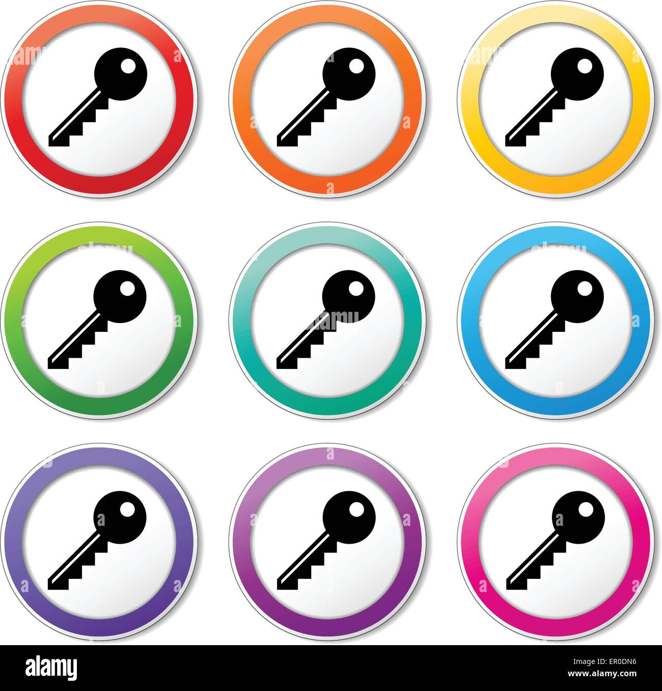 Illustration of key icons various colors set Stock Vector Image & Art ...