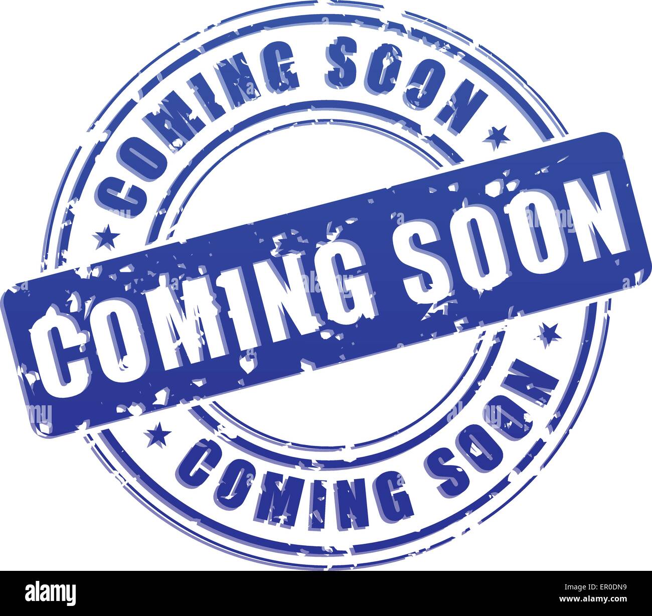 Illustration of coming soon blue stamp on white background Stock Vector ...