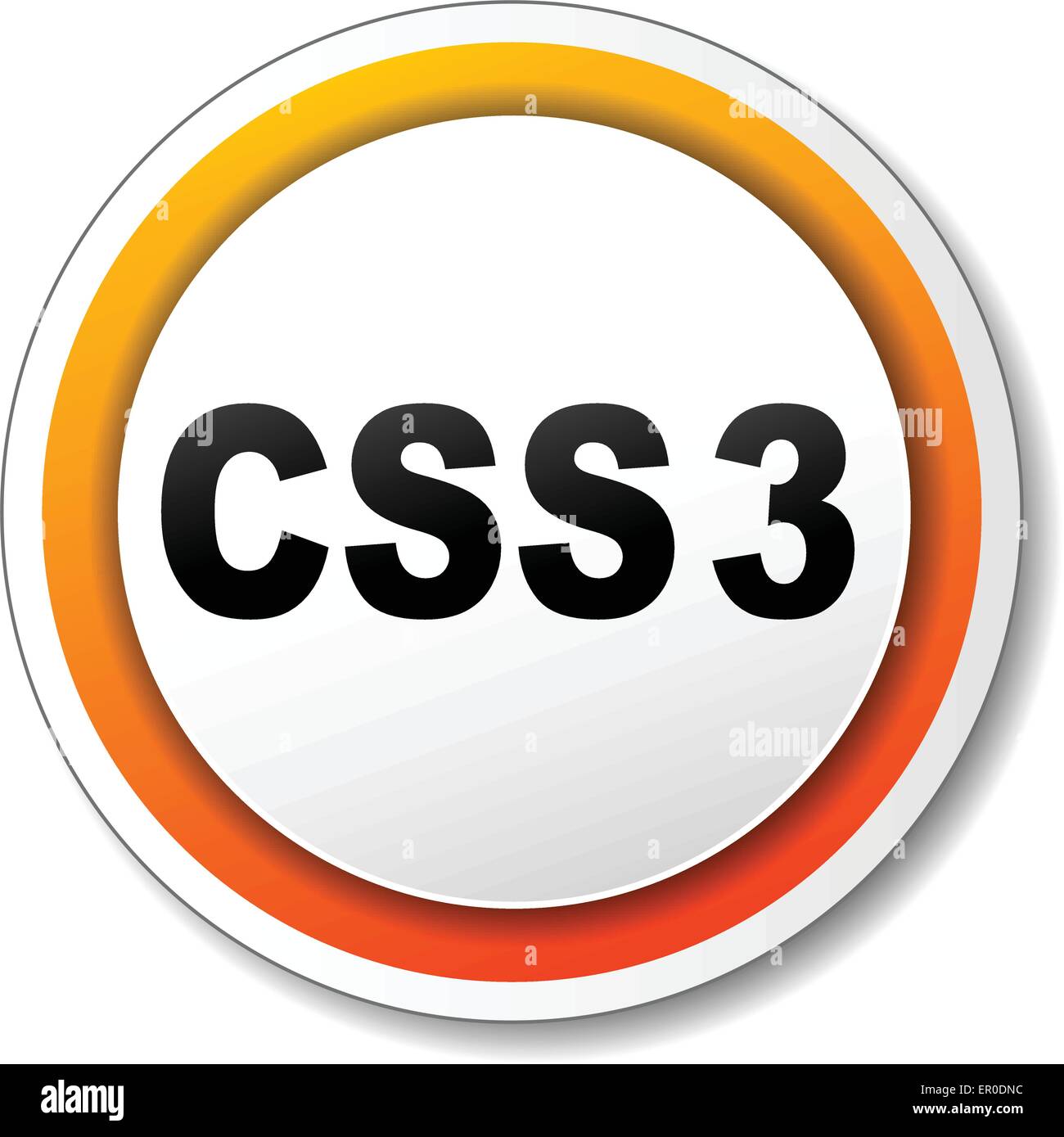 illustration of css3 orange icon on white background Stock Vector Image ...