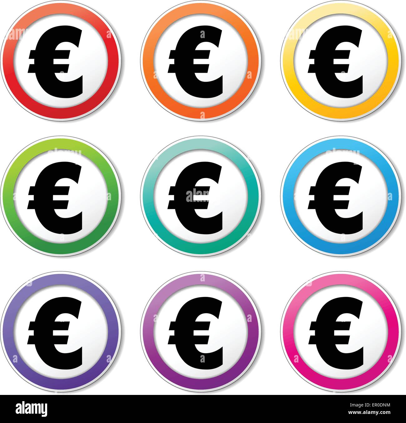 Illustration of euro icons various colors set Stock Vector Image & Art ...