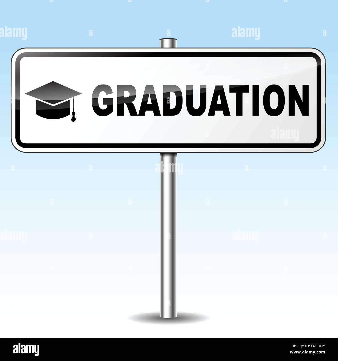 Illustration of graduation sign on sky background Stock Vector Image ...