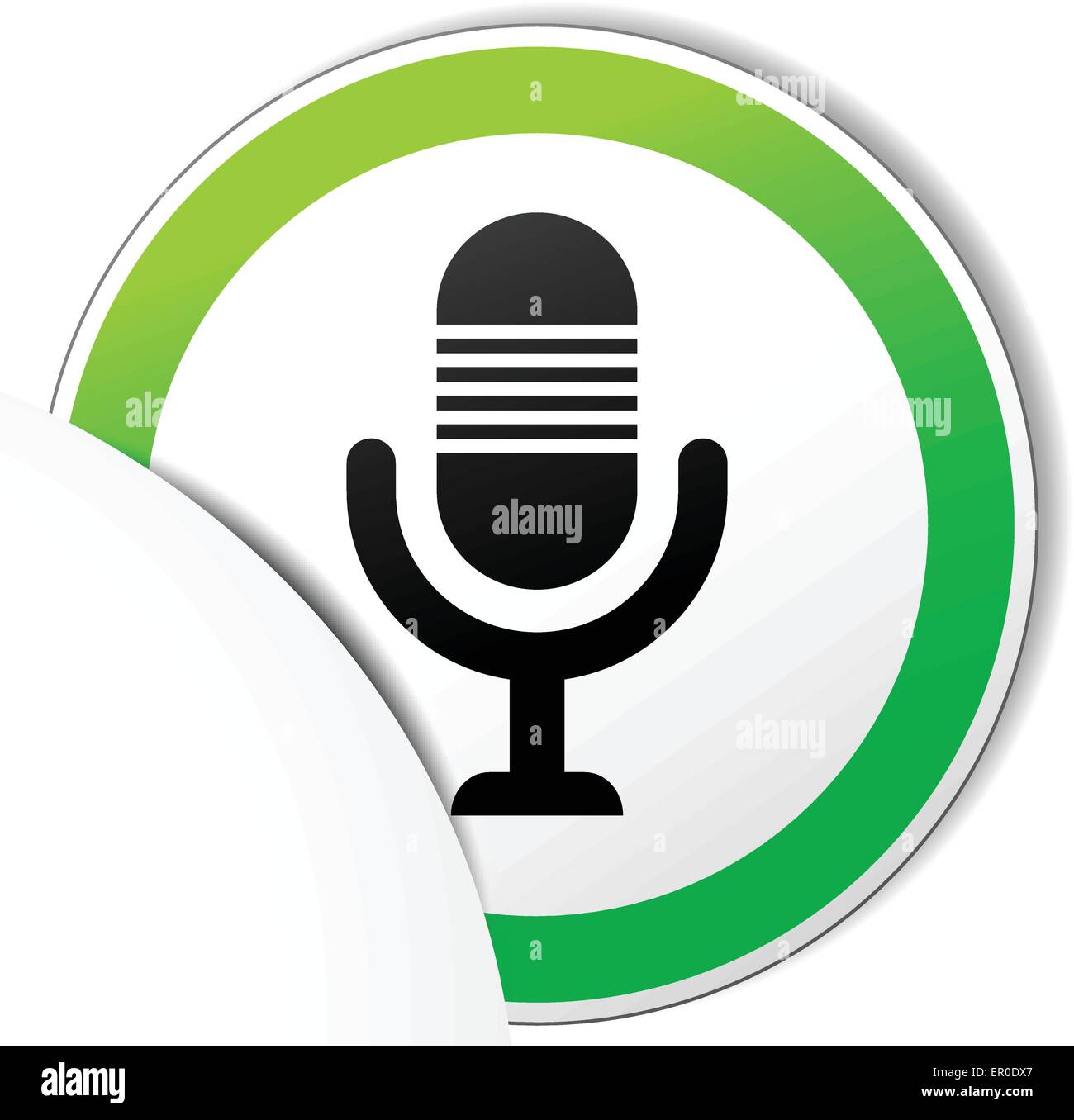 Illustration of microphone paper icon on white background Stock Vector ...