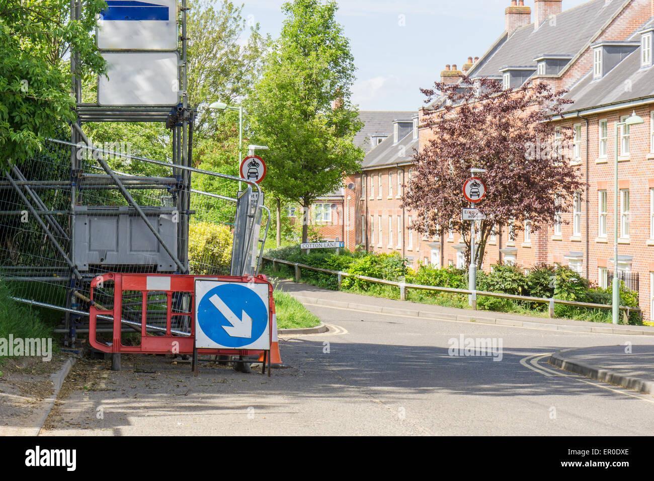 Pass in the direction shown by the arrow, on a sunny day Stock Photo ...