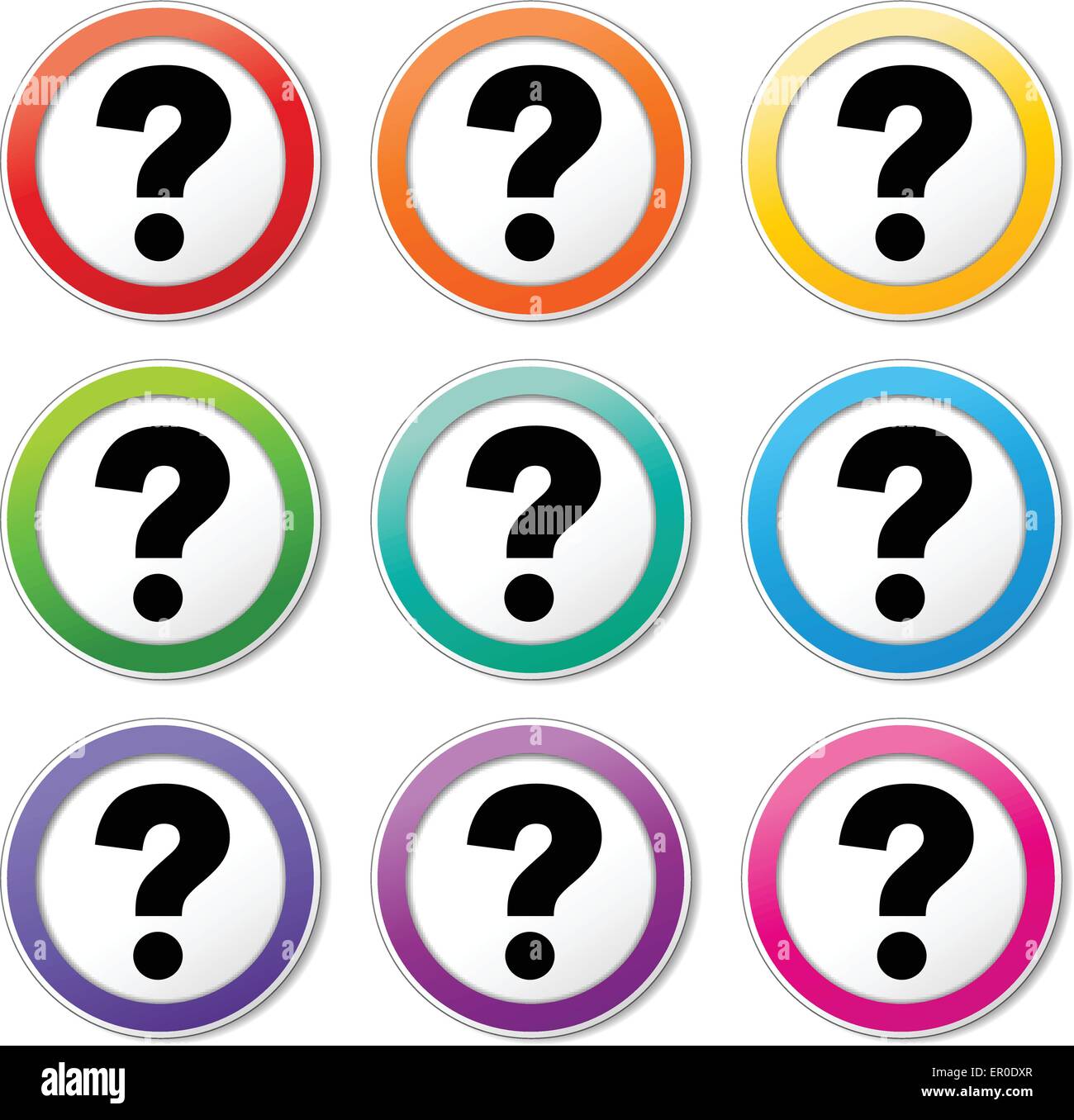 Illustration of questions icons various colors set Stock Vector Image ...