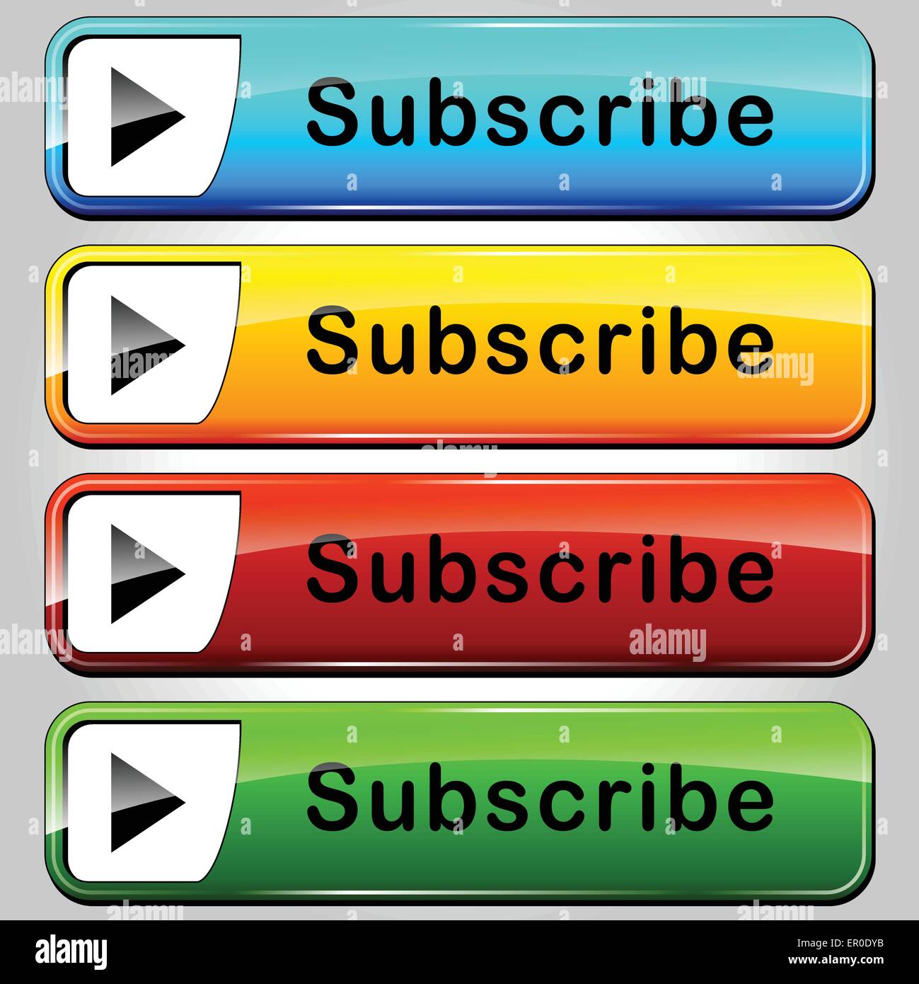 Illustration of various colors set of subscribe web buttons Stock ...
