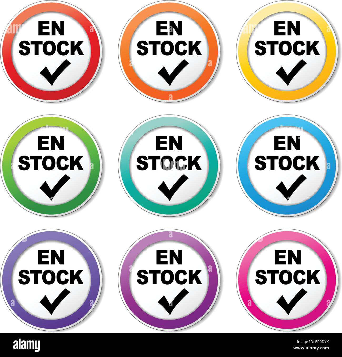 French translation for available now colorful icons Stock Vector Image ...