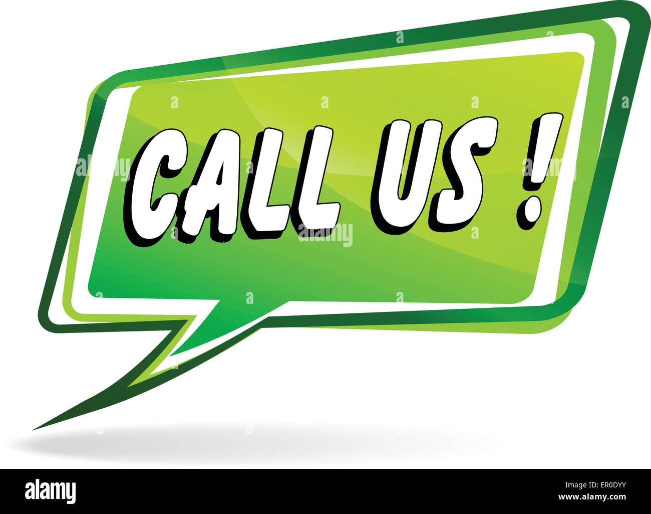 illustration of green call us speech on white background Stock Vector ...