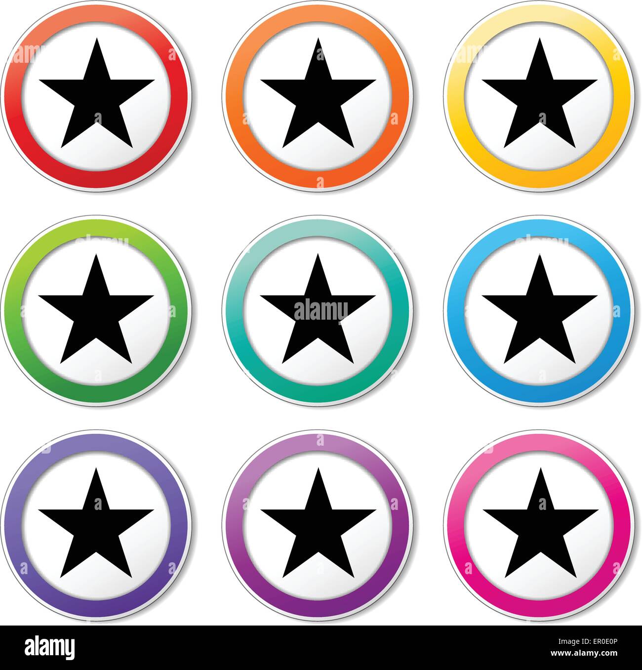 Illustration of star icons various colors set Stock Vector Image & Art ...
