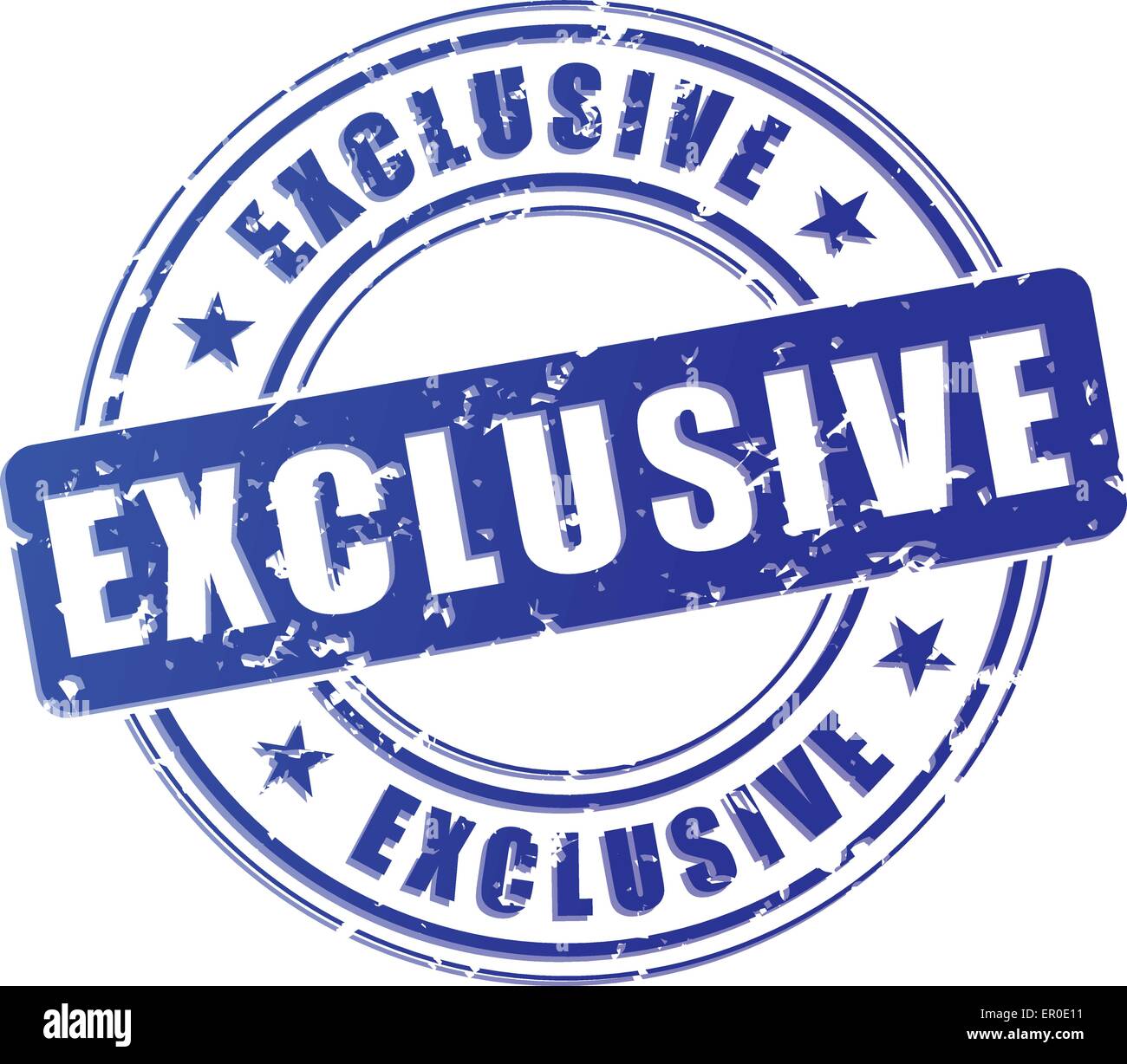 illustration of blue exclusive stamp on white background Stock Vector ...