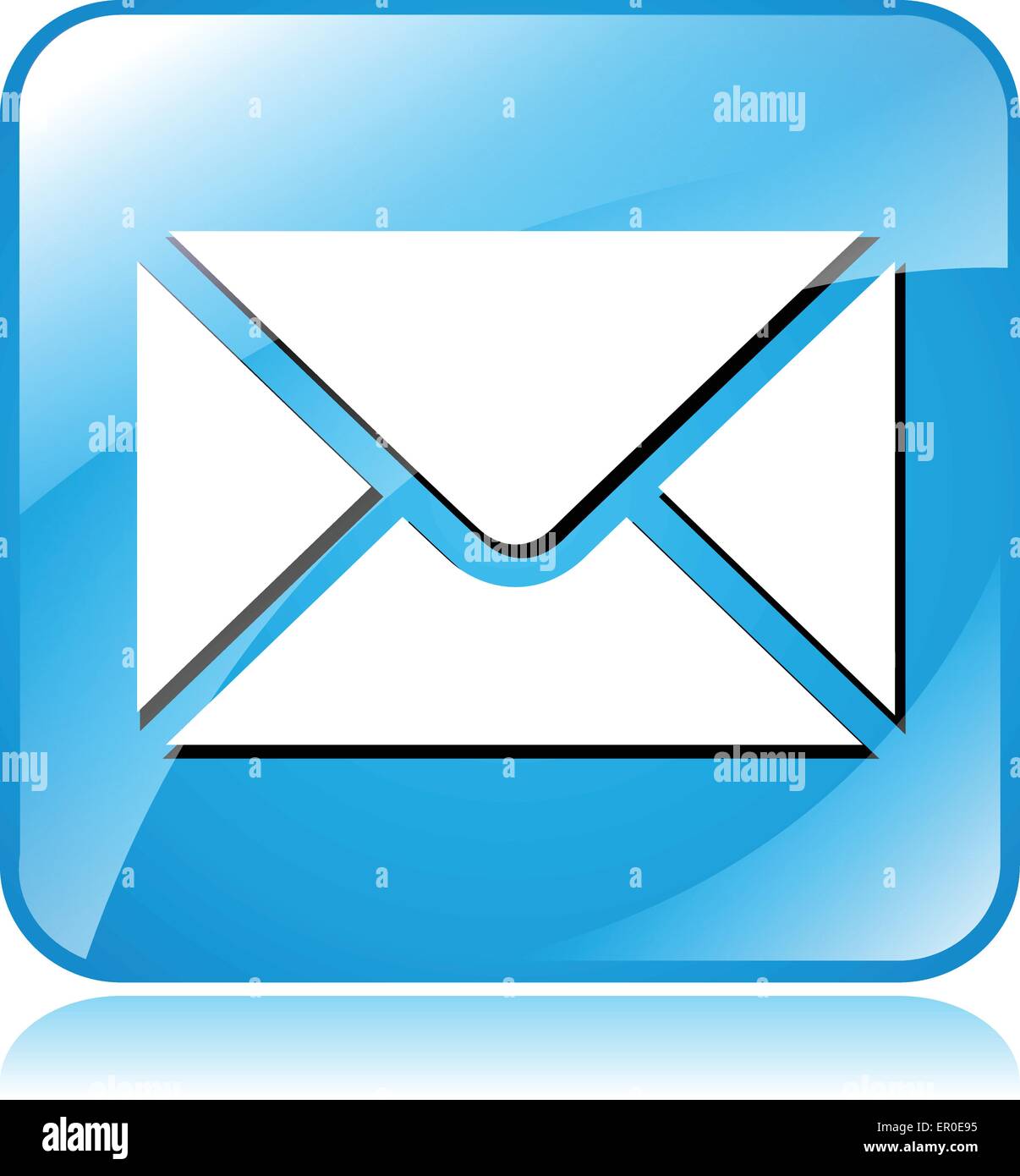 Illustration of blue square design icon for email Stock Vector Image ...