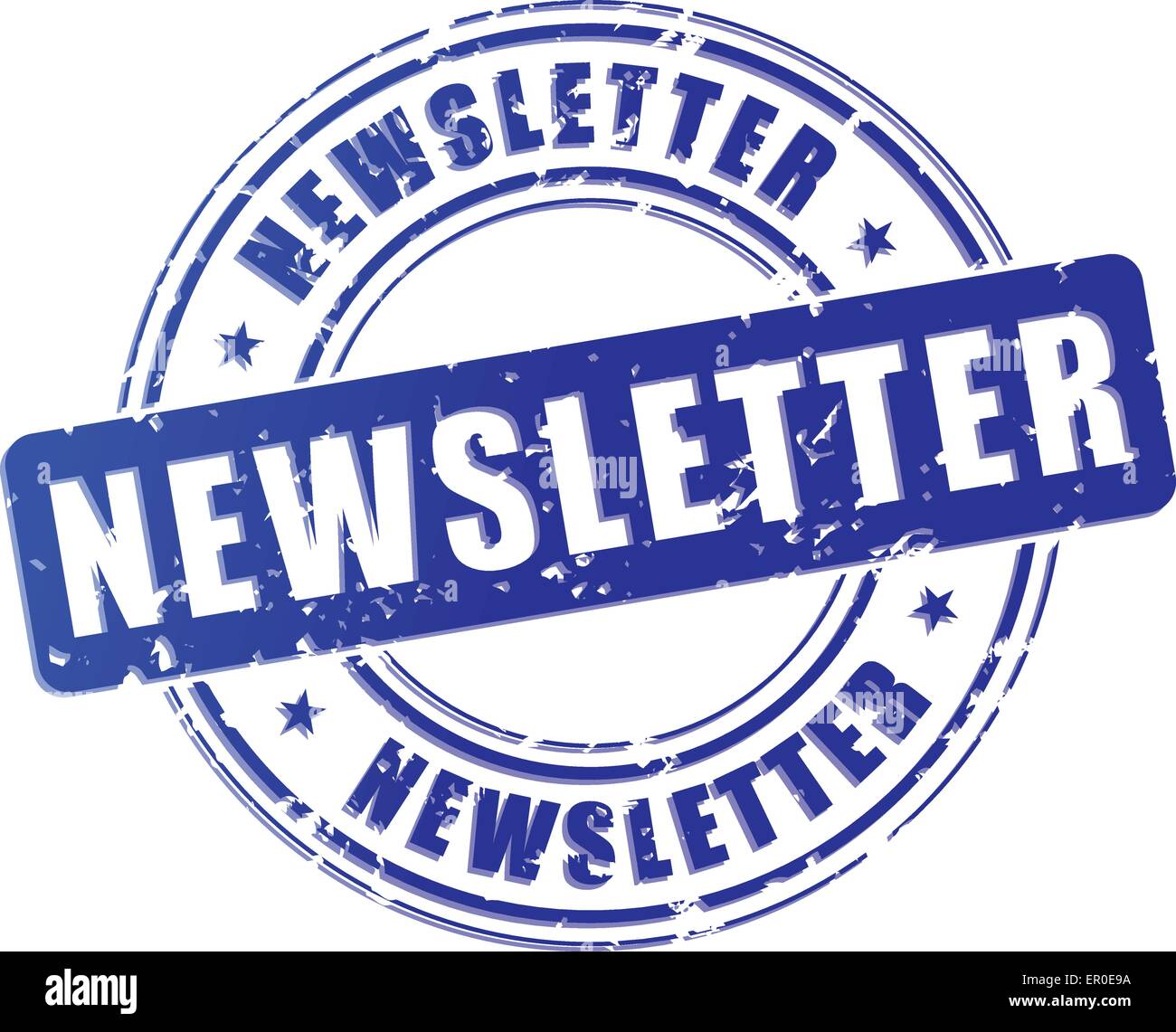 illustration of blue newsletter stamp on white background Stock Vector ...
