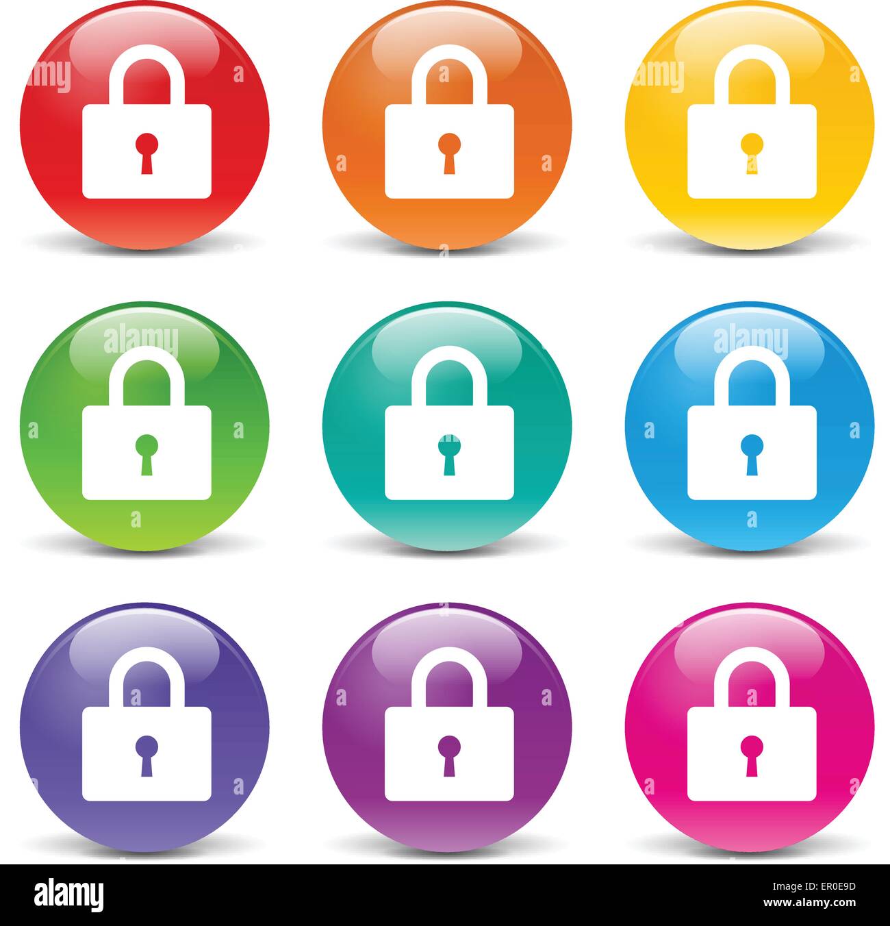 Illustration of padlock icons various colors set Stock Vector Image ...
