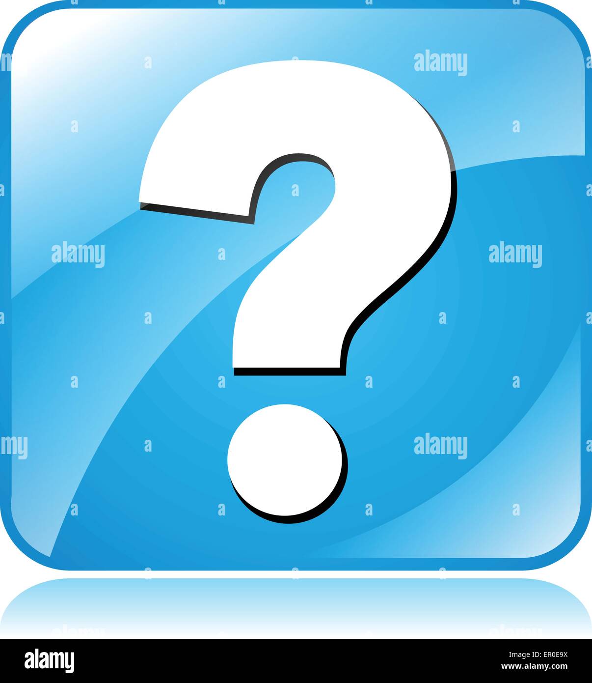 Illustration of blue square design icon for question Stock Vector Image ...