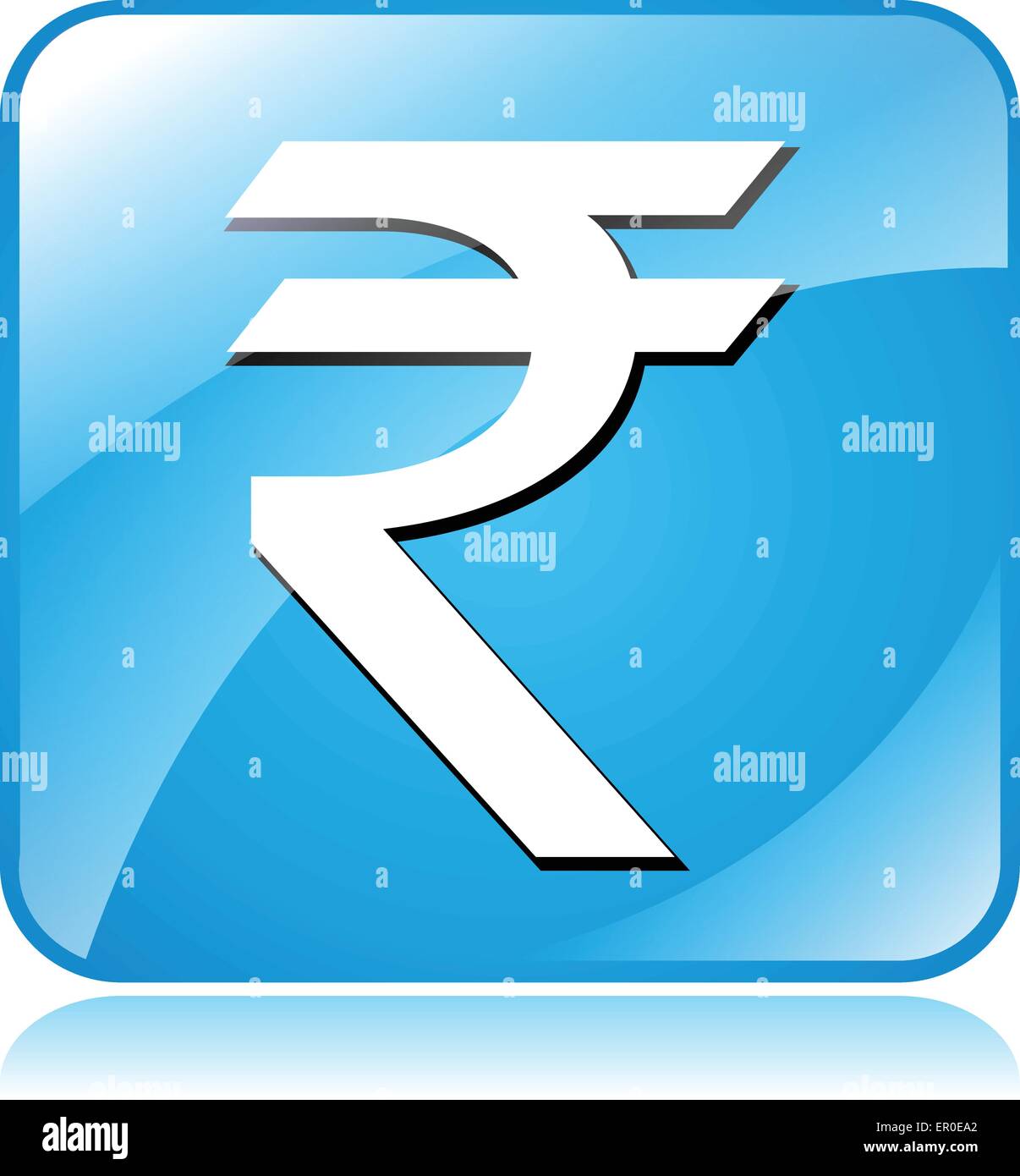 Illustration of blue square design icon for rupee Stock Vector Image ...