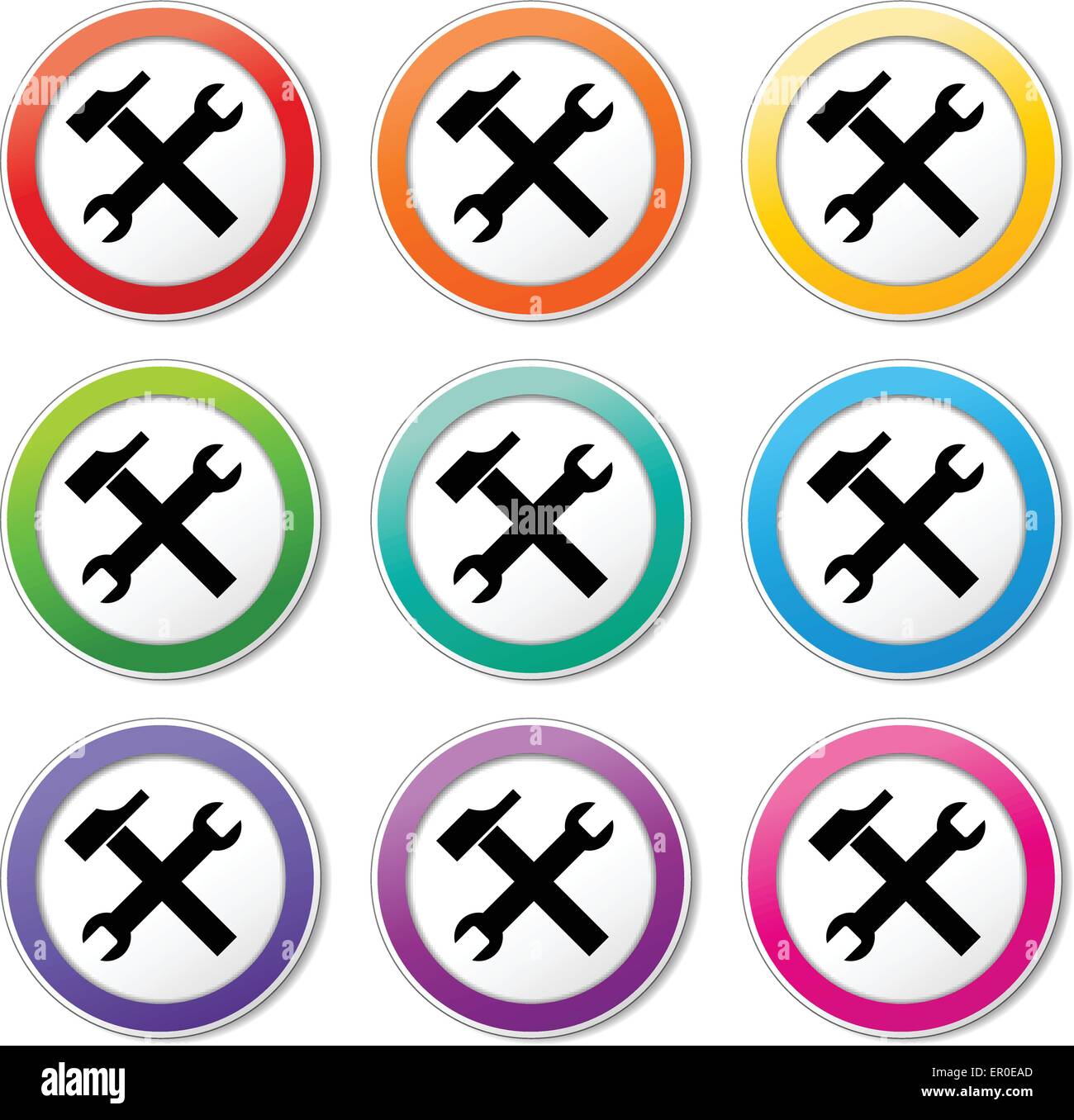 Illustration of tools icons various colors set Stock Vector Image & Art ...