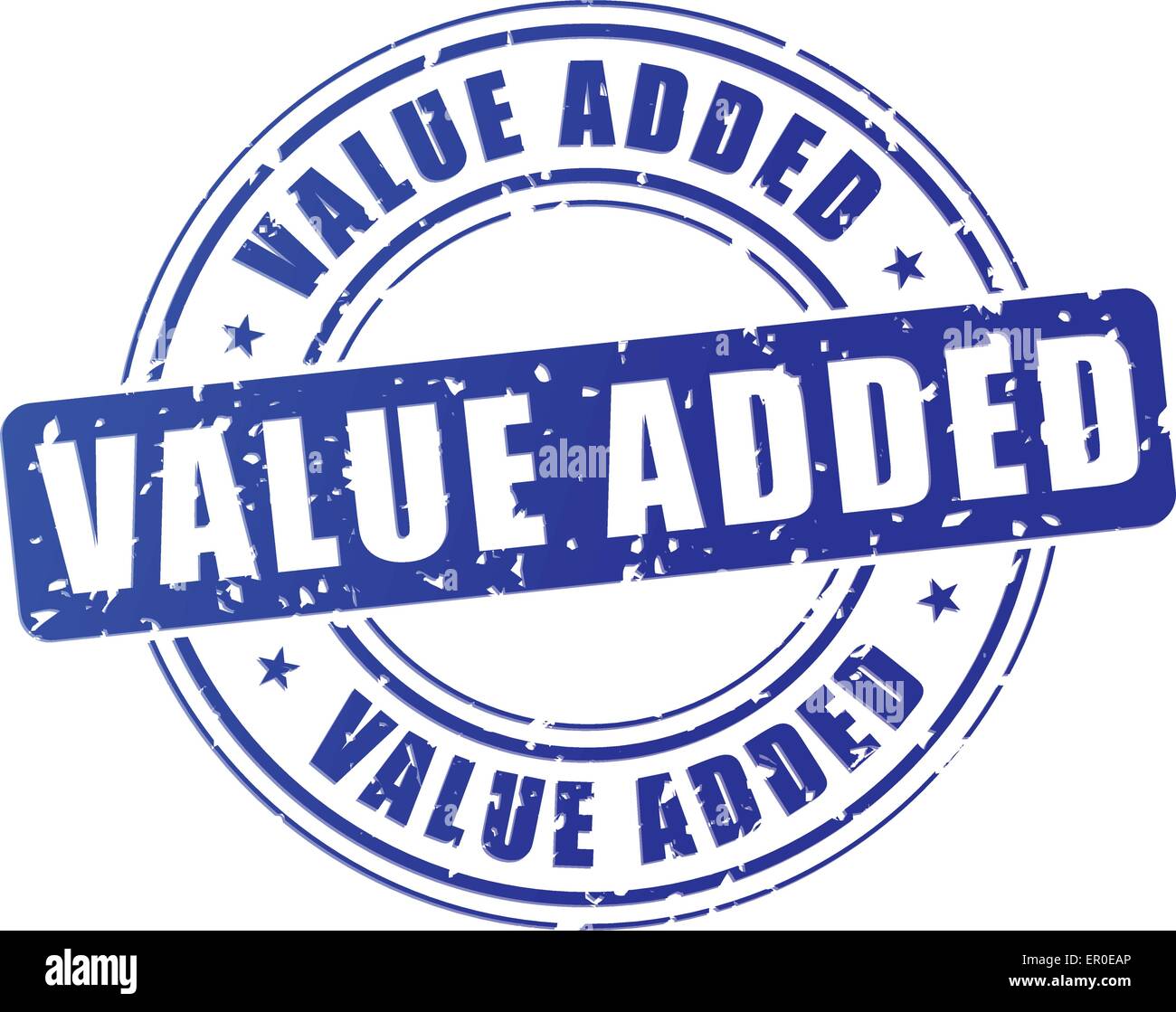 illustration of blue value added stamp on white background Stock Vector ...