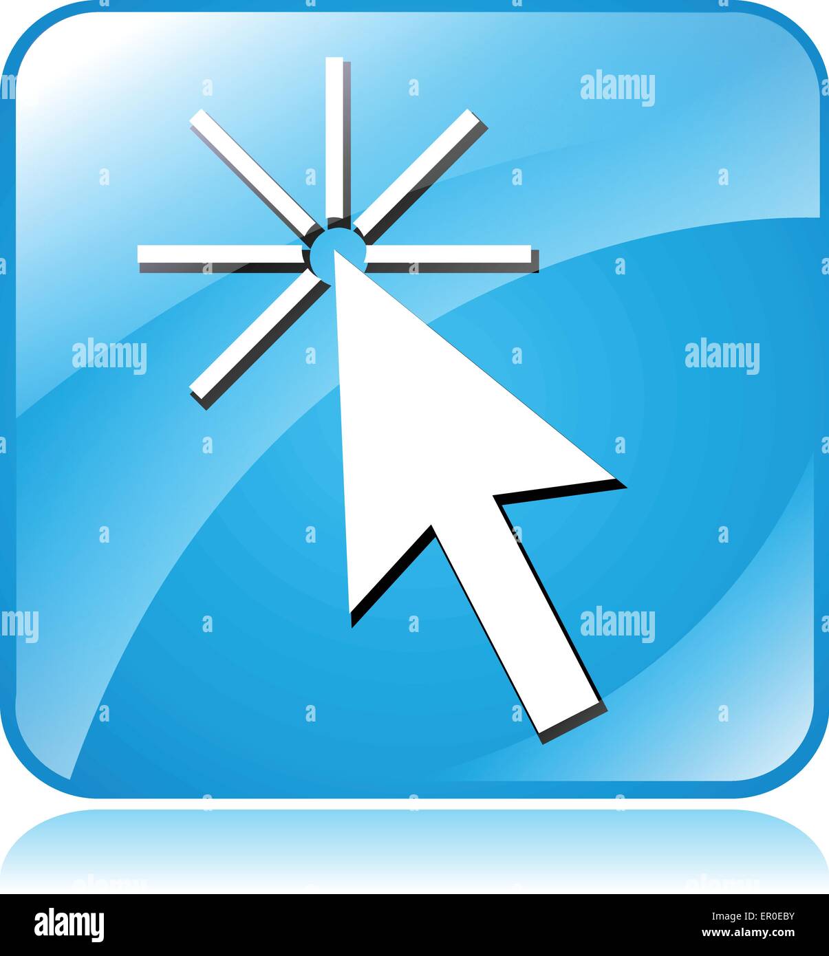 Illustration of blue square design icon for click Stock Vector Image ...