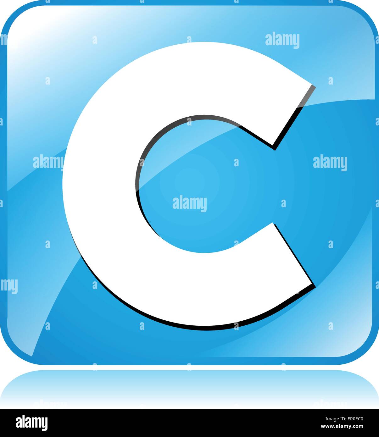 Illustration of blue square design icon for copyright Stock Vector ...