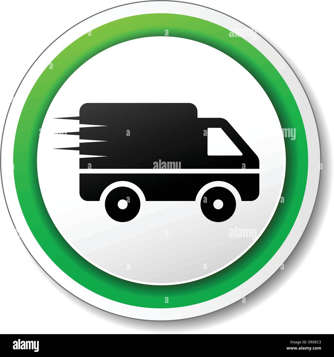 illustration of round white and green icon for delivery Stock Vector ...