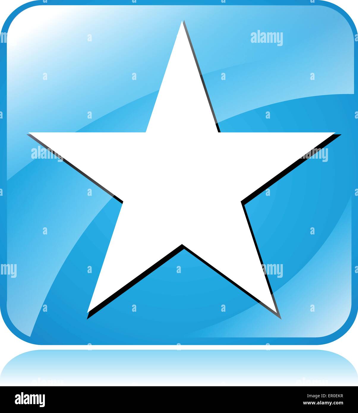 Illustration of blue square design icon for star Stock Vector Image ...