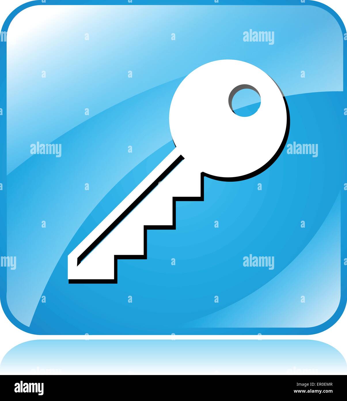 Illustration of blue square design icon for key Stock Vector Image ...