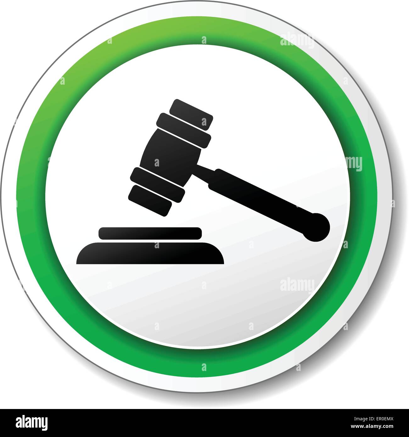 illustration of round white and green icon for auction Stock Vector ...